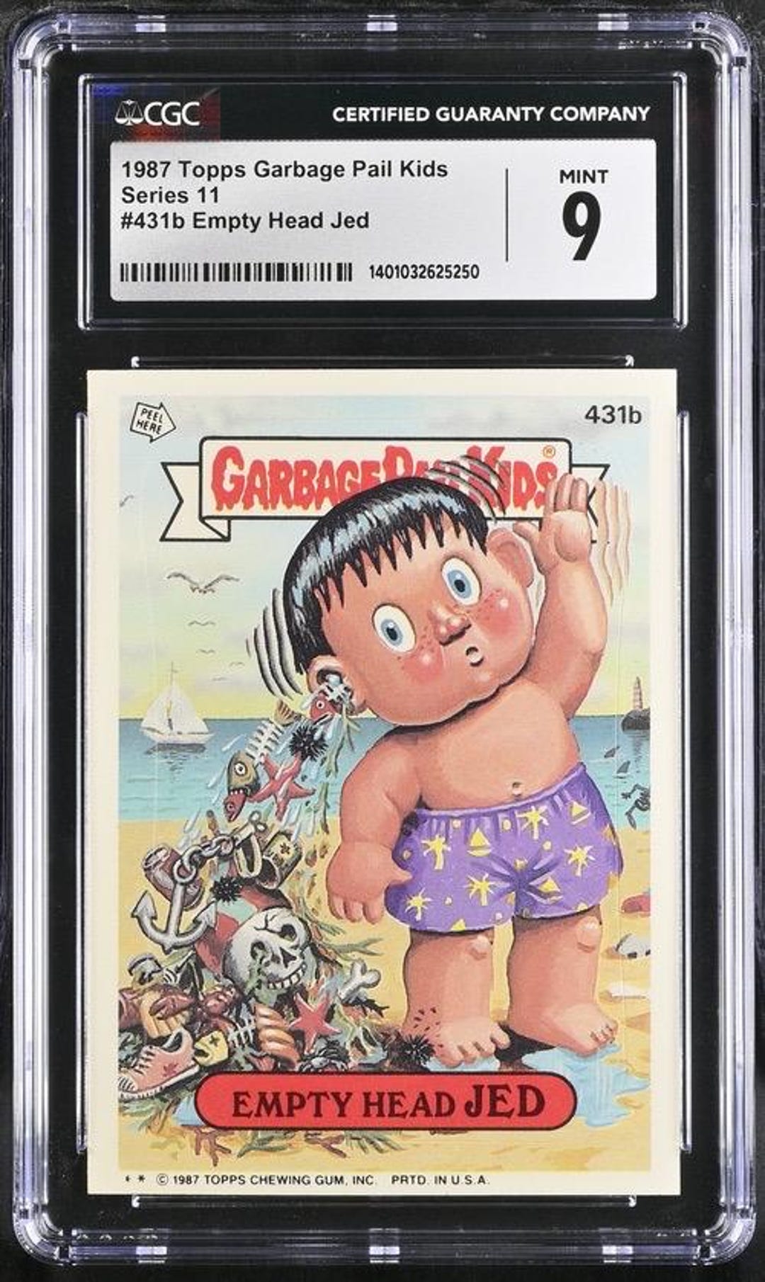 1987 Garbage Pail Kids Series 11 Empty Head Jed CGC 9.0 Mint - Etsy