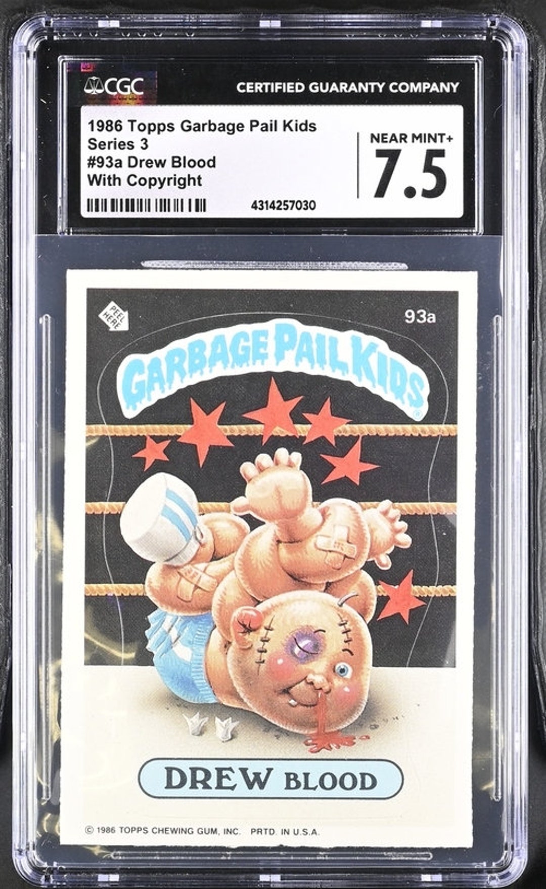 1986 Garbage Pail Kids Series 3 Drew Blood CGC 7.5 Near Mint+ With ...