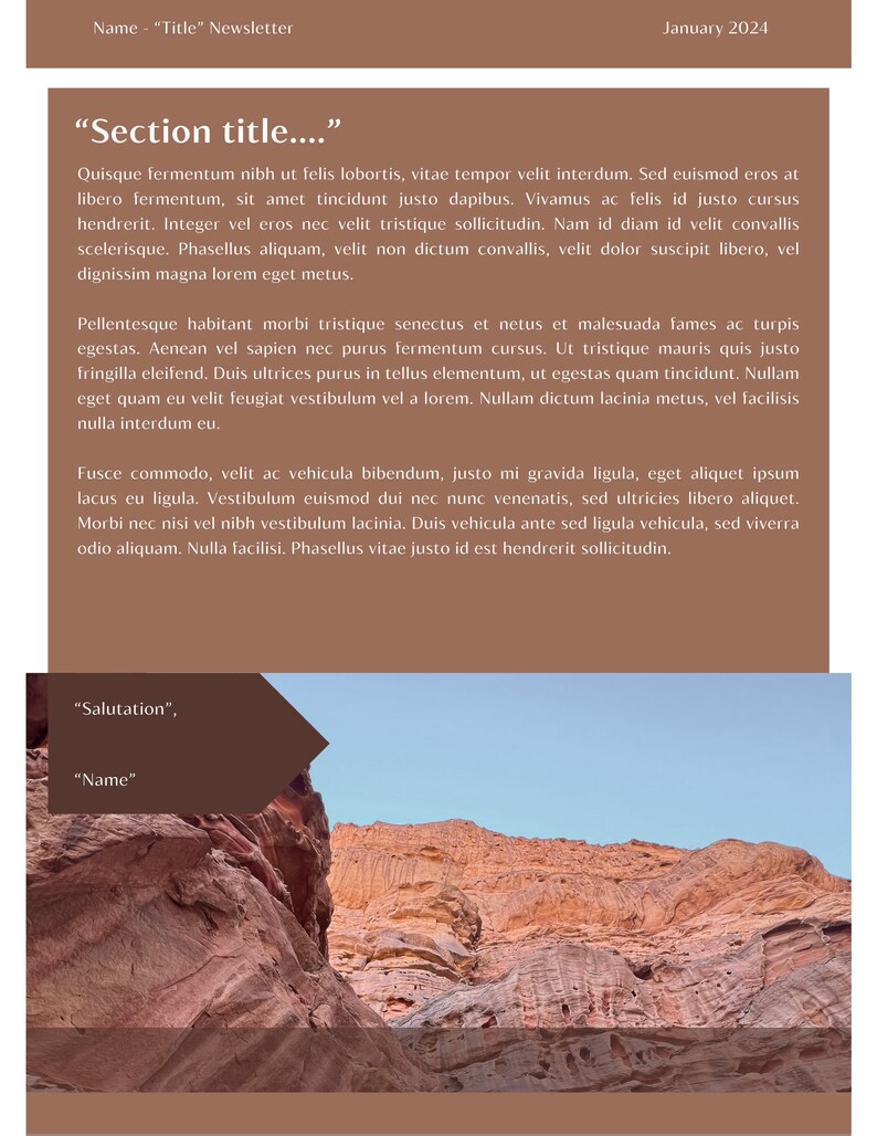 Newsletter Template - Etsy