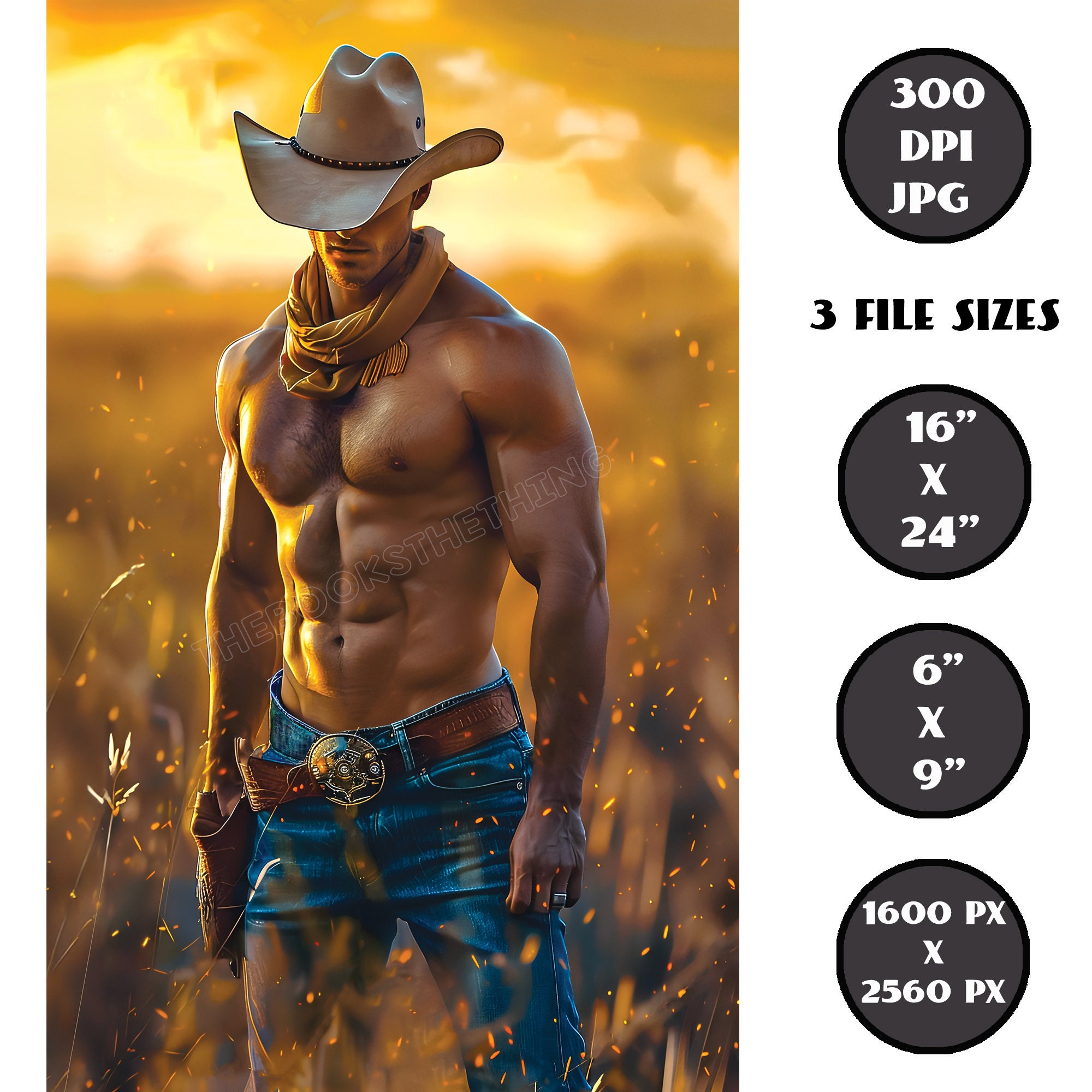 Unique Book/e-book Cover Art, Printable Poster - Western, Cowboy ...