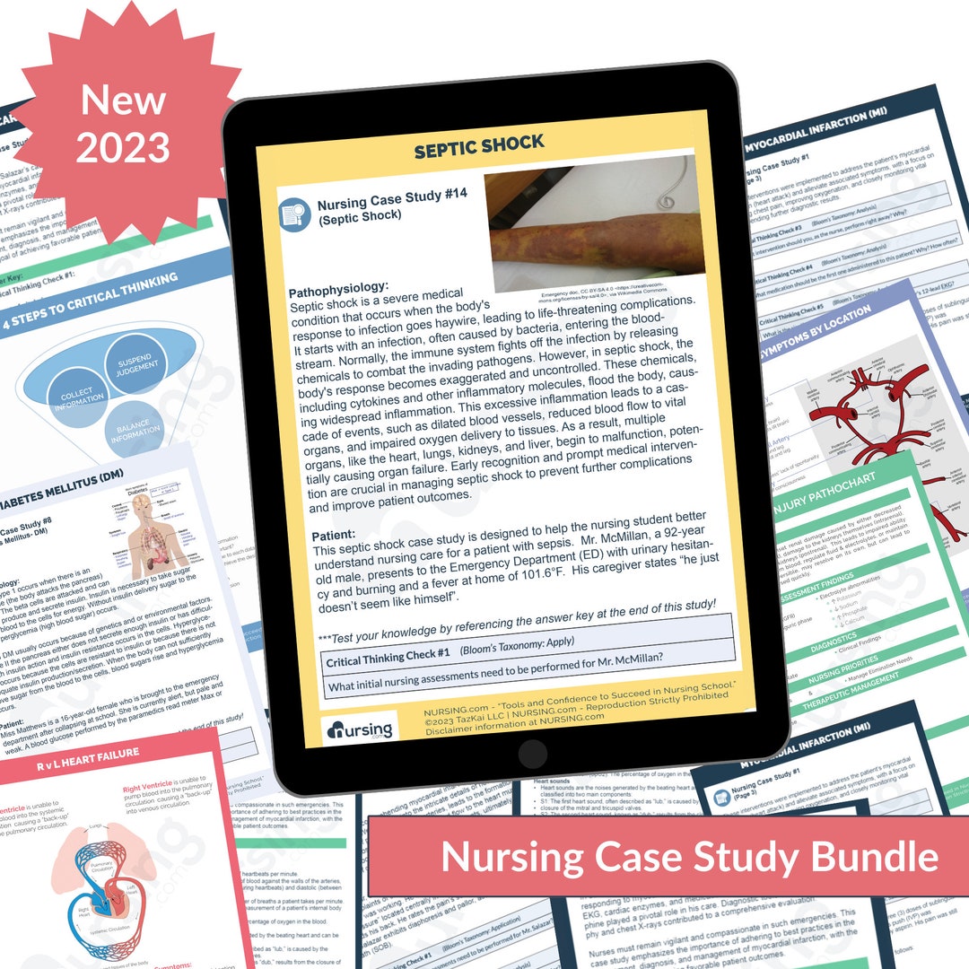 Nursing Case Study Bundle + BONUS 4 Nursing Cheat Sheets: Essential ...