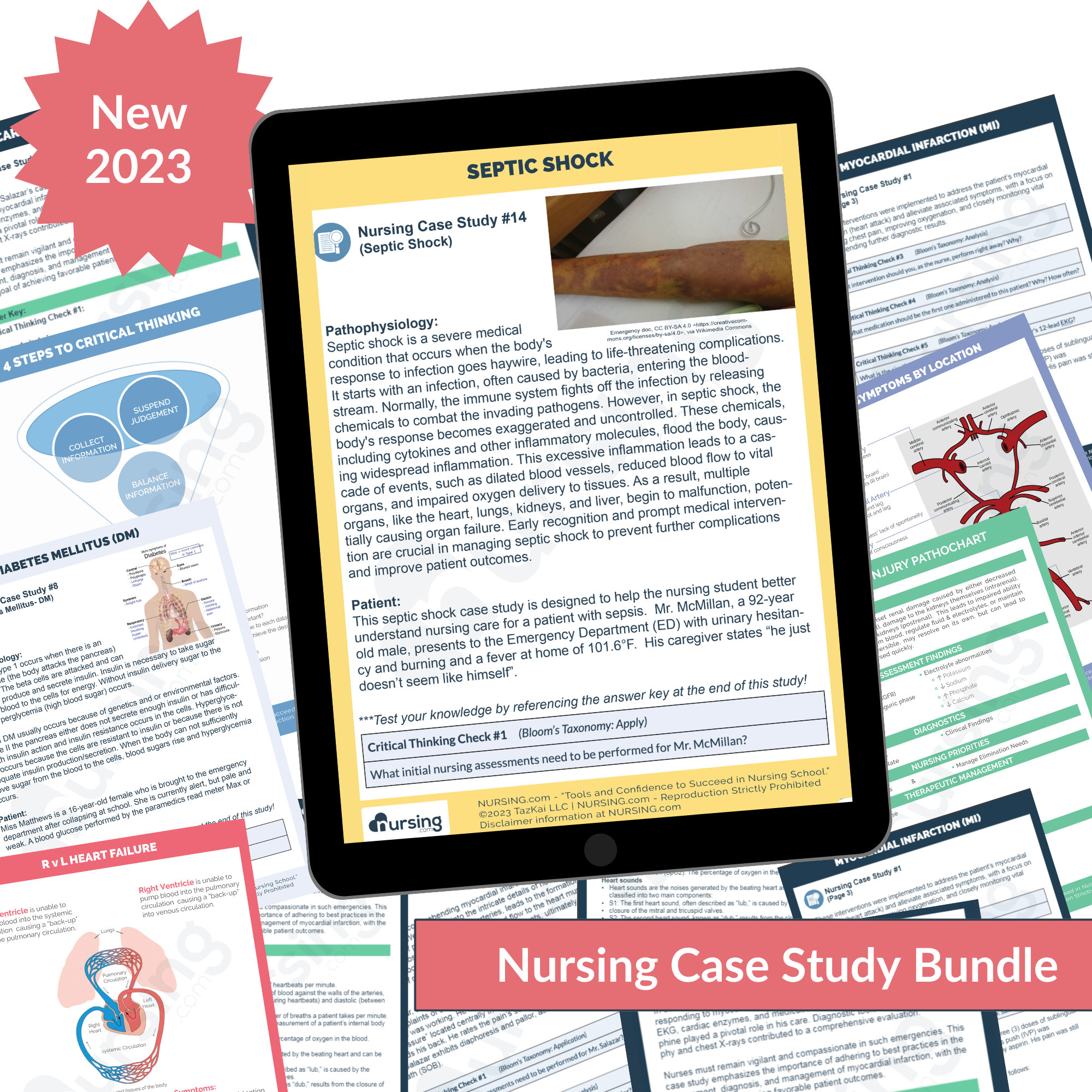 Nursing Case Study Bundle + BONUS 4 Nursing Cheat Sheets: Essential ...