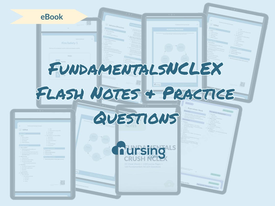 Fundamentals NCLEX Flash Notes & Practice Questions | Nursing School ...