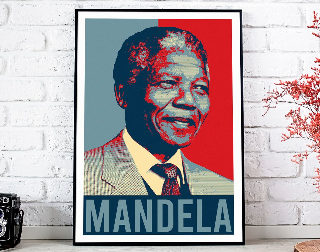 Nelson Mandela Hope Poster Art Deco Canvas Print Gift - Etsy