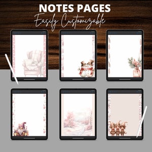 Holly Jolly Winter Notes Pages and Digital Stickers, Printable and ...
