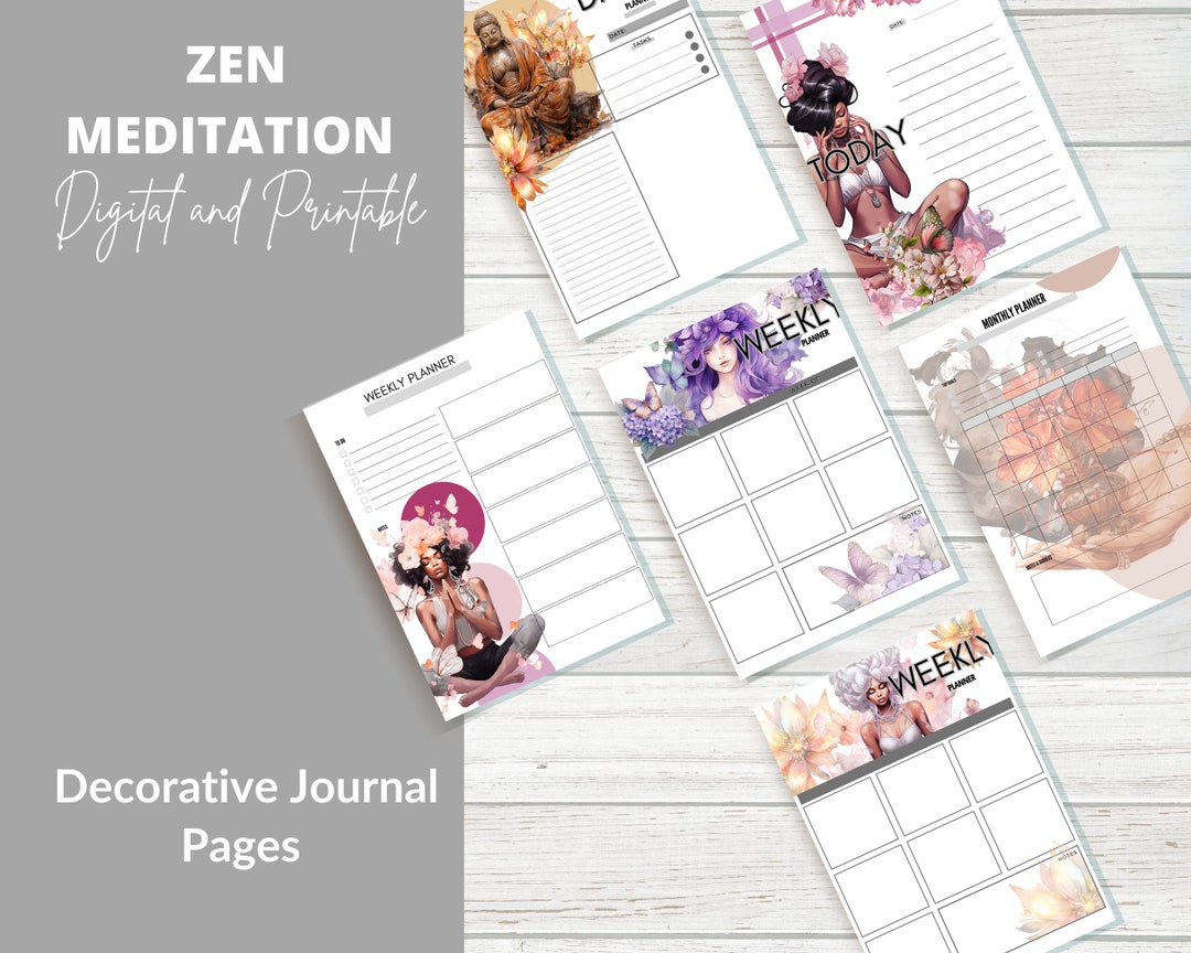 Zen Meditation Journal Pages Digital and Printable,undated Monthly ...
