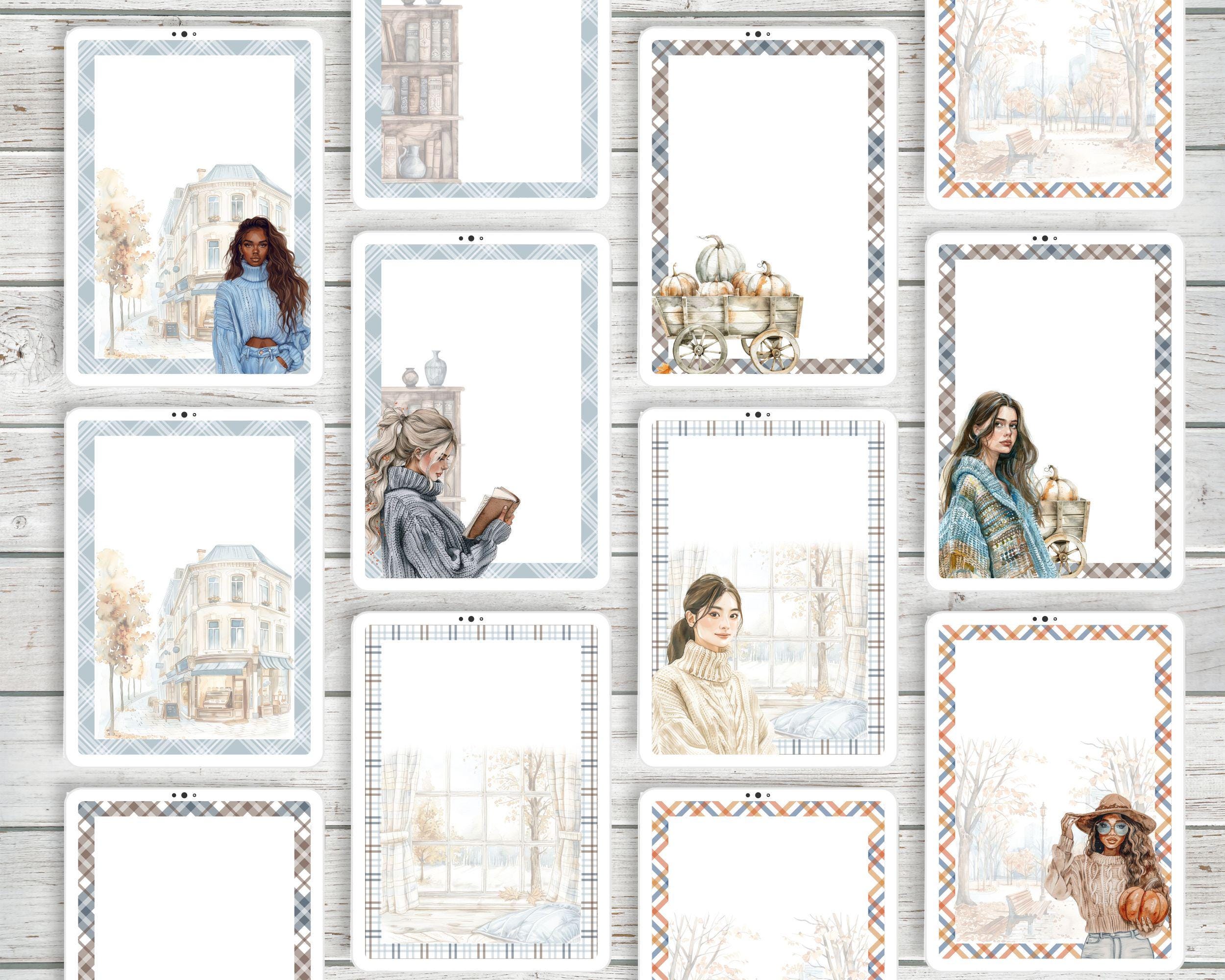Falling for Blue Notes Pages, Digital and Printable Decortive Pages ...