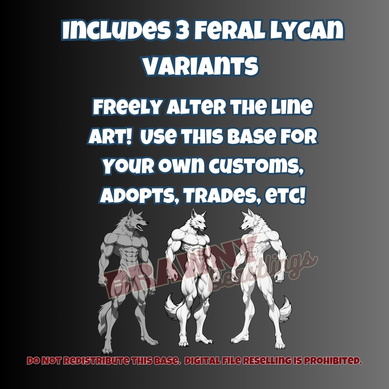 Werewolf Furry Art Base, Unique Base, PNG, Muscular Werewolf Fursona ...
