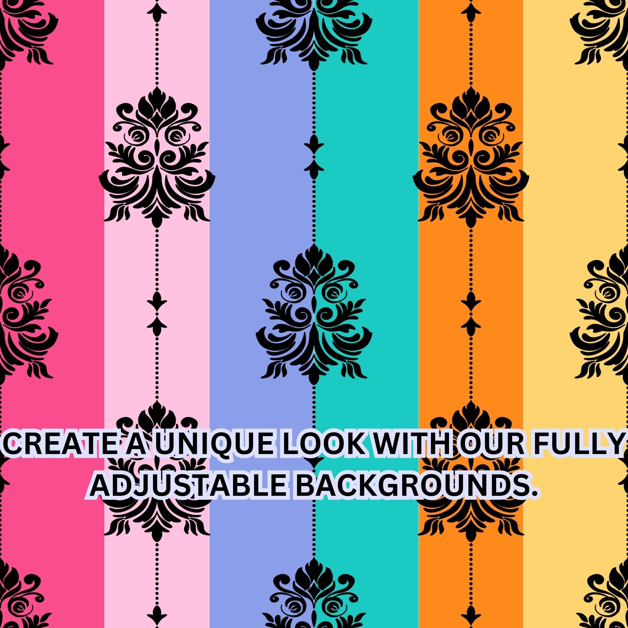 Elegant Damask Pattern Bundle SVG & PNG Seamless Repeat Design 12x12 ...