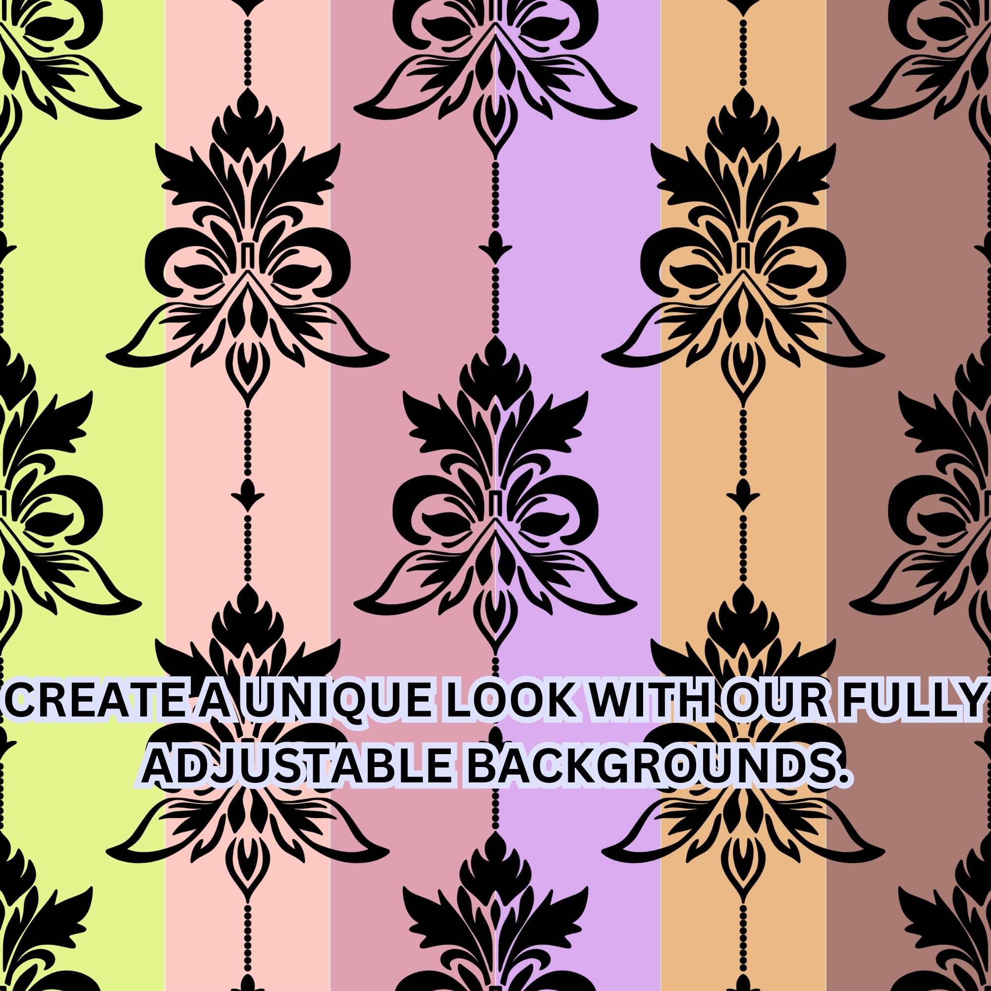 Elegant Damask Pattern Bundle SVG & PNG Seamless Repeat Design 12x12 ...