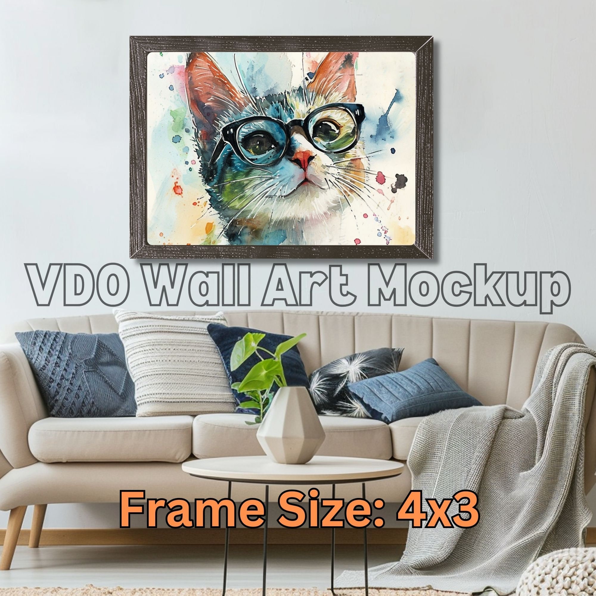 Frame Mockup Animated, Wall Art Mockup Living Room Frame. Samsung Frame ...