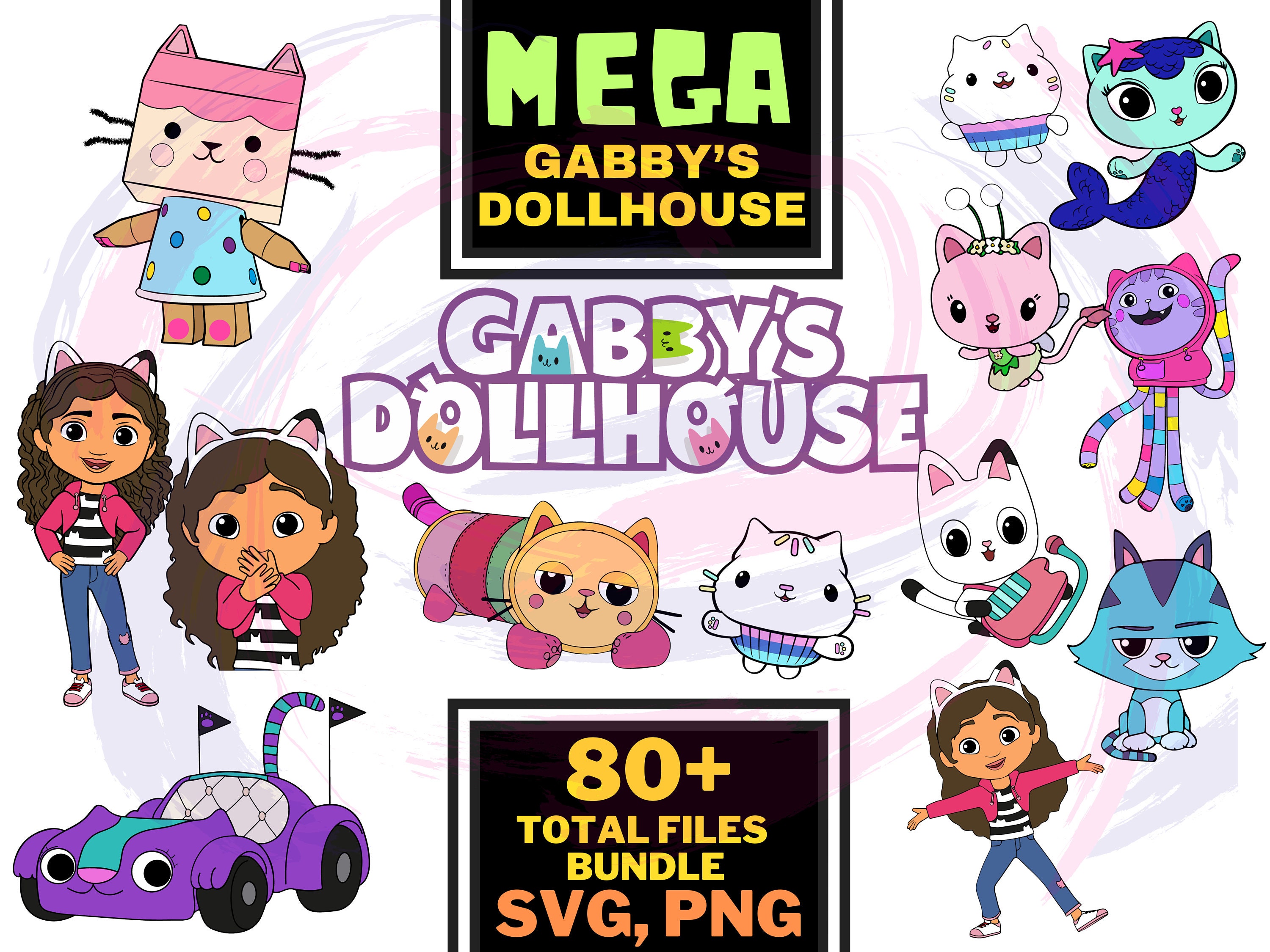 20 Clipart Bundle Layered Svg Gabby Svg Dollhouse Svg, 42% OFF
