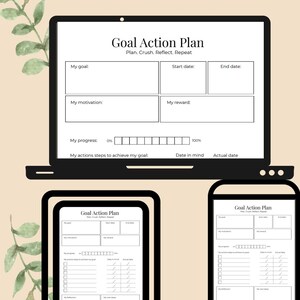 Goal Action Plan | One-page Planner Printable | Productivity Template ...