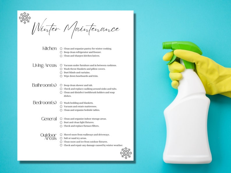 Seasonal Home Maintenance Checklist - Minimalistic - Spring Summer Fall ...