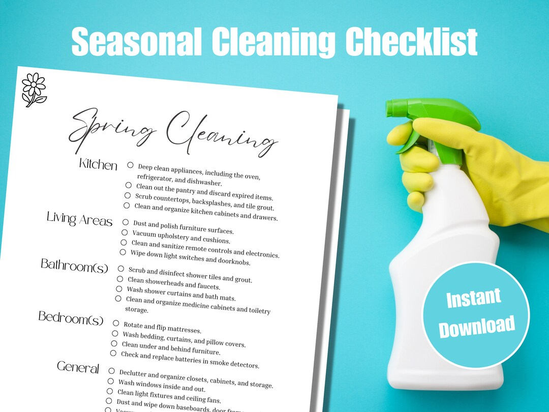 Seasonal Home Maintenance Checklist - Minimalistic - Spring Summer Fall ...