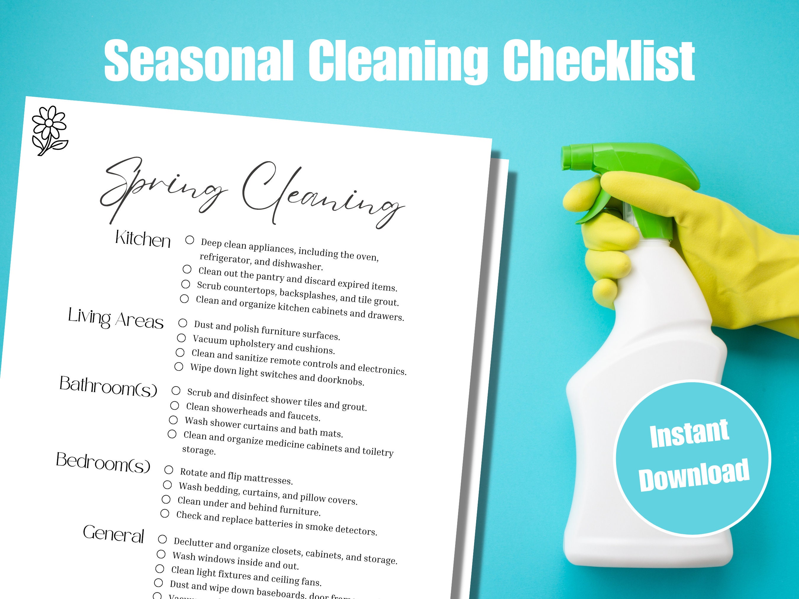 Seasonal Home Maintenance Checklist - Minimalistic - Spring Summer Fall ...