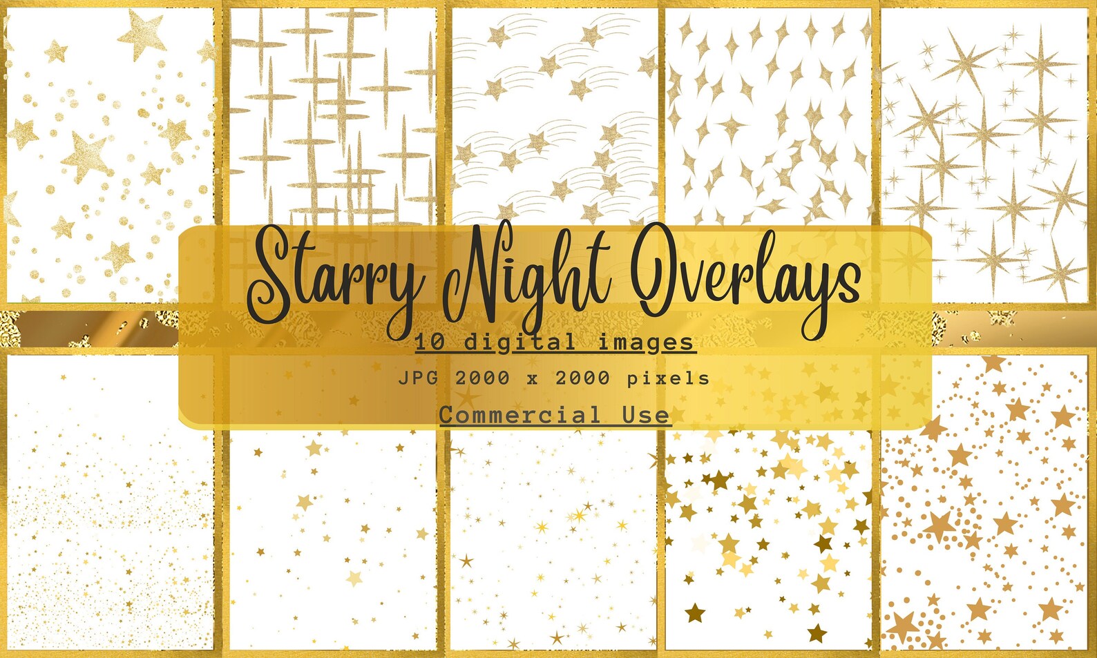 Starry Night Overlays PNG, Gold Star Confetti Clipart, Star Clip Art ...