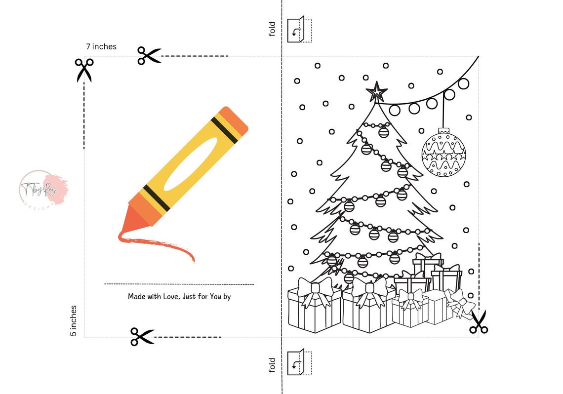 Printable Coloring Holiday Christmas Cards for Kids PDF Coloring Card ...