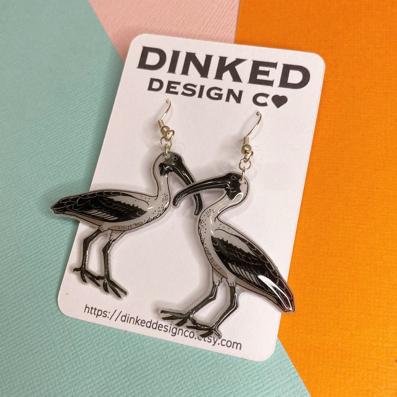 Australian Ibis Bin Chicken Bird Earrings | Wildlife-inspired Jewellery | Edgy Novelty Animal ...