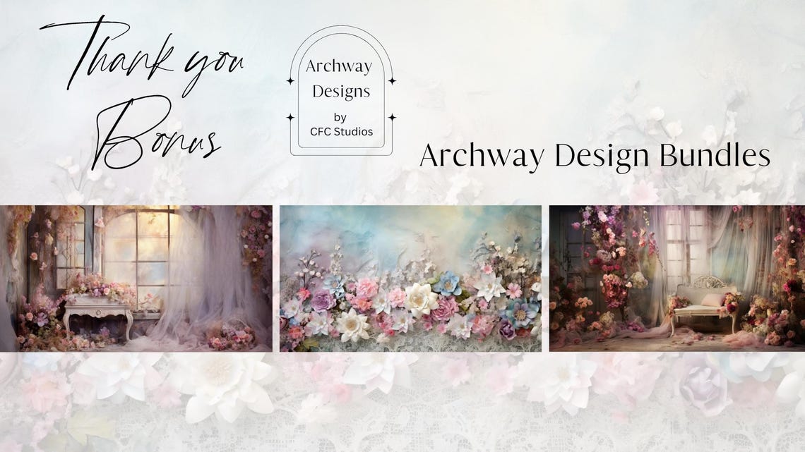 Victorian Floral Archway Photography Backdrops (digital Download ...