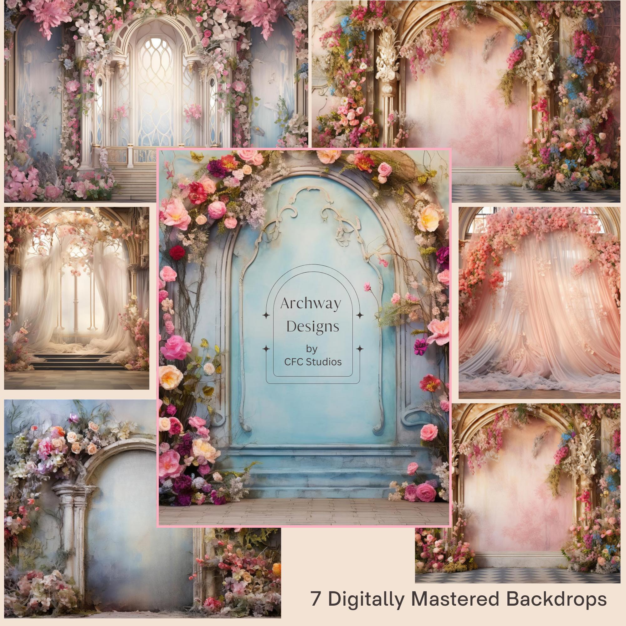 Victorian Floral Archway Photography Backdrops (digital Download ...