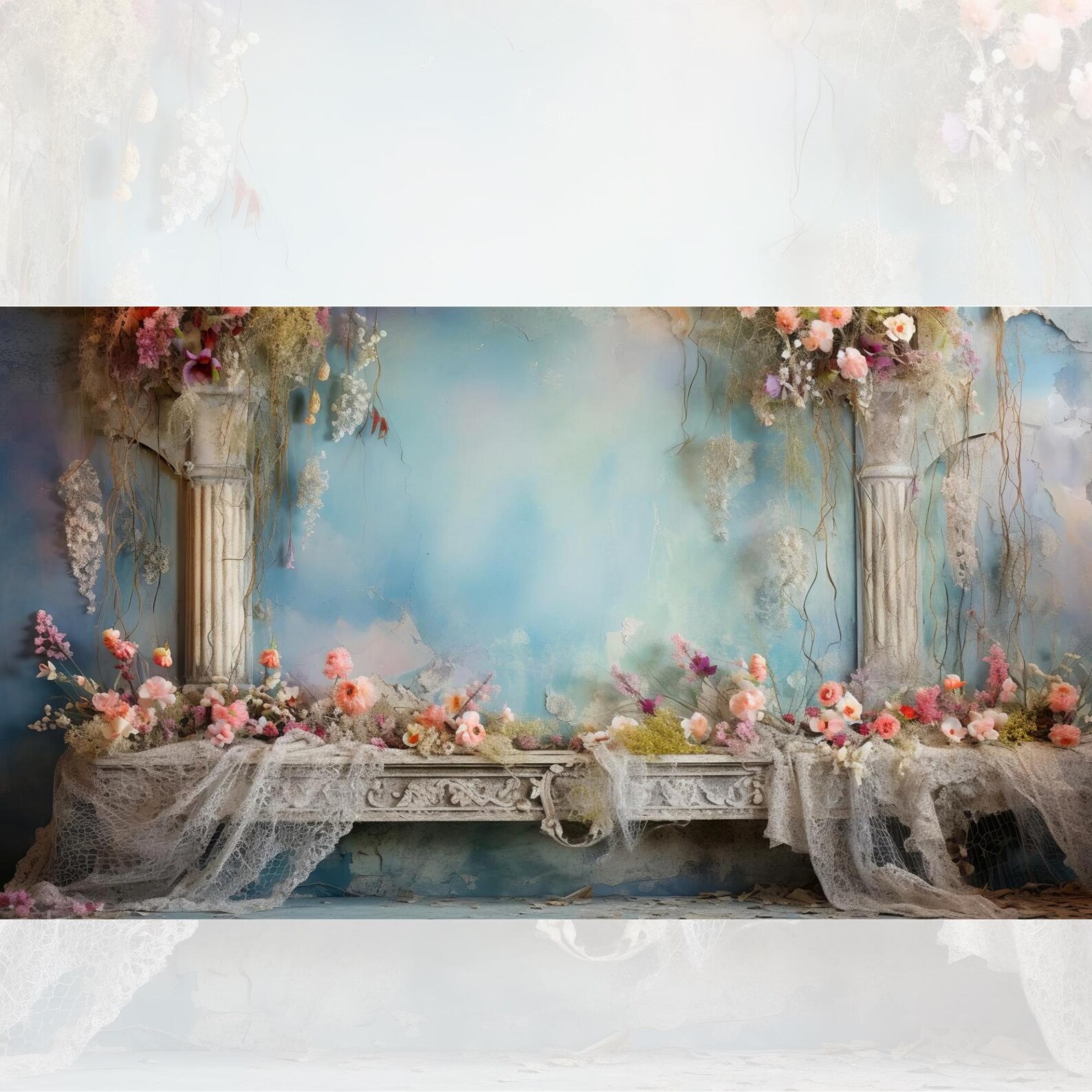 Victorian Floral Archway Photography Backdrops (digital Download ...