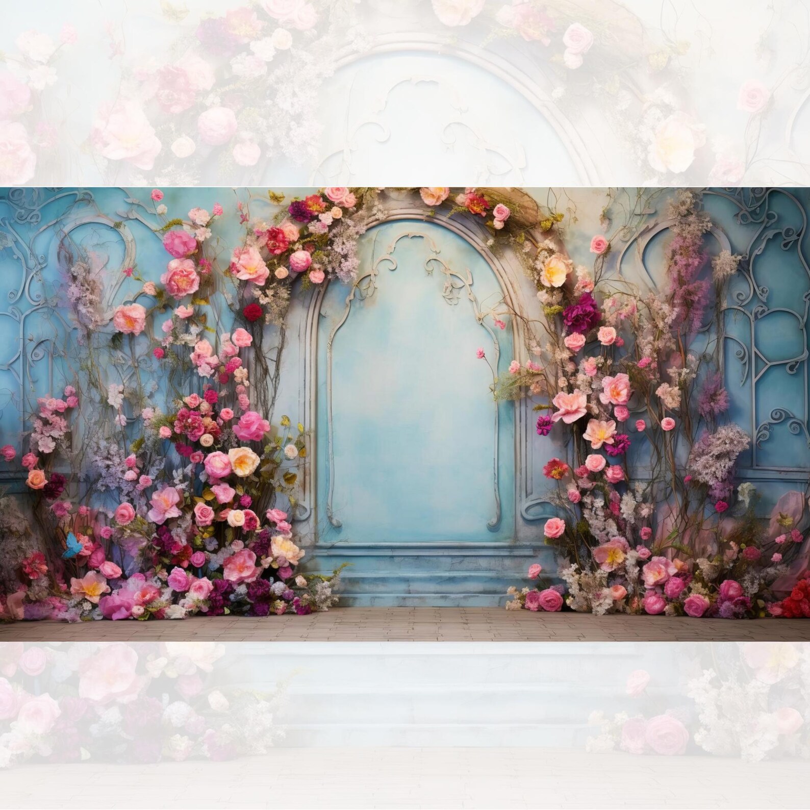 Victorian Floral Archway Photography Backdrops (digital Download ...