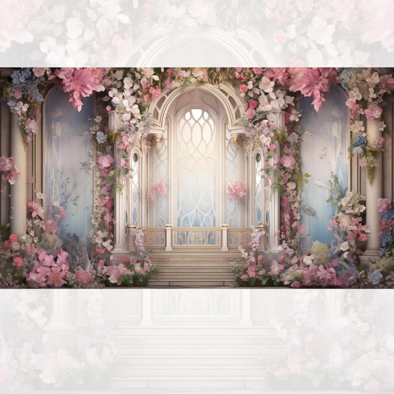 Victorian Floral Archway Photography Backdrops (digital Download ...