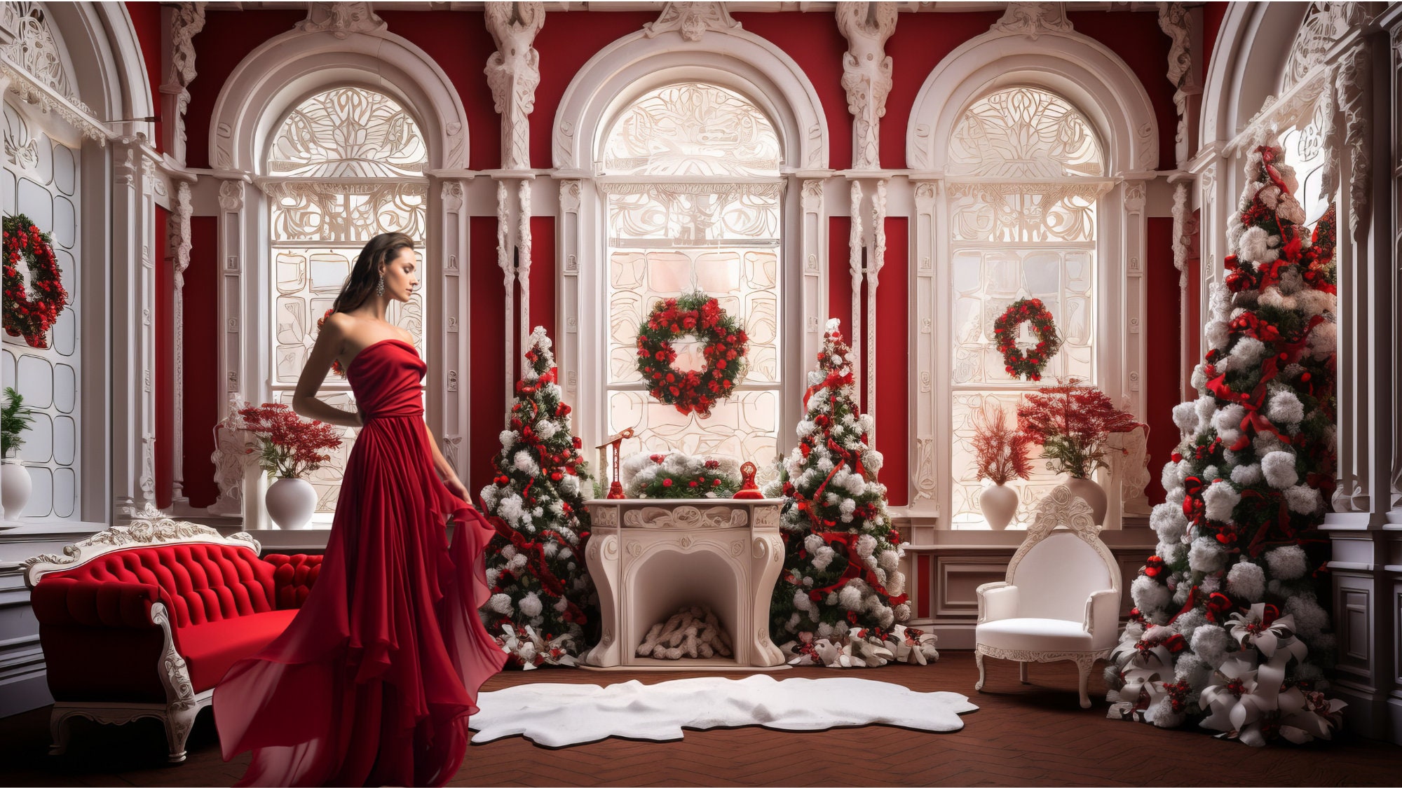 5 Digital Backdrops, Regal Christmas Rooms, Family, Weddings, Maternity ...