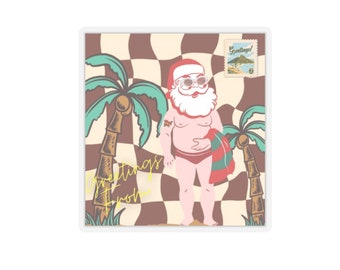Cowboy Christmas Santa Sticker - Etsy