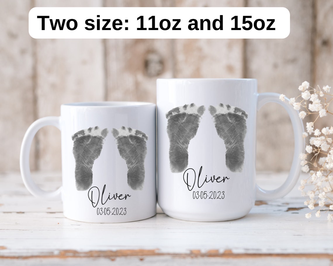 Personalized Footprint Mug: New Parent Keepsake Gift - Etsy