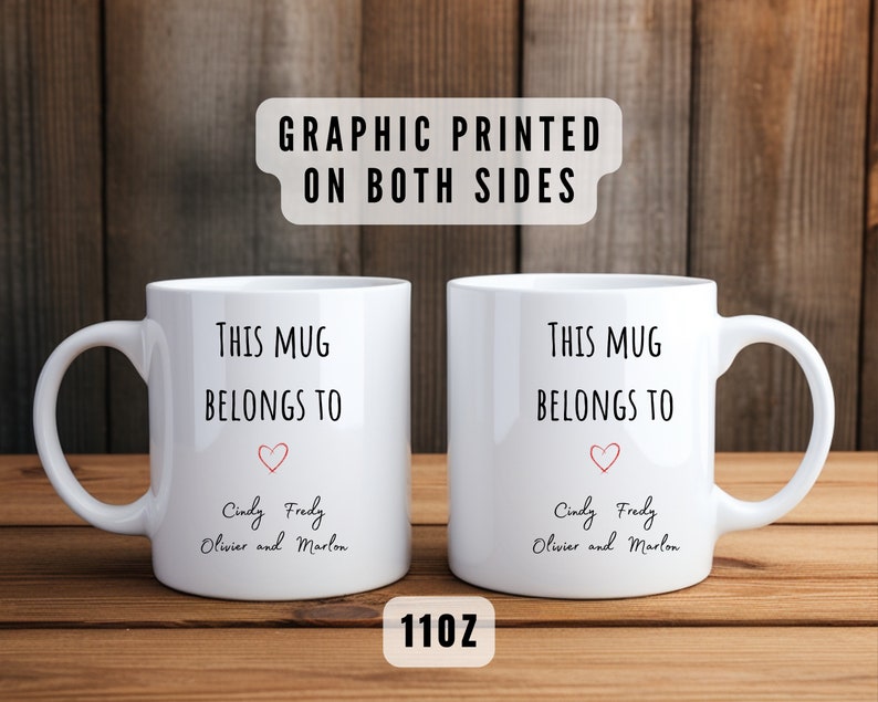 Personalized Family Coffee Mug, Custom Names, Anniversary Gift - Etsy