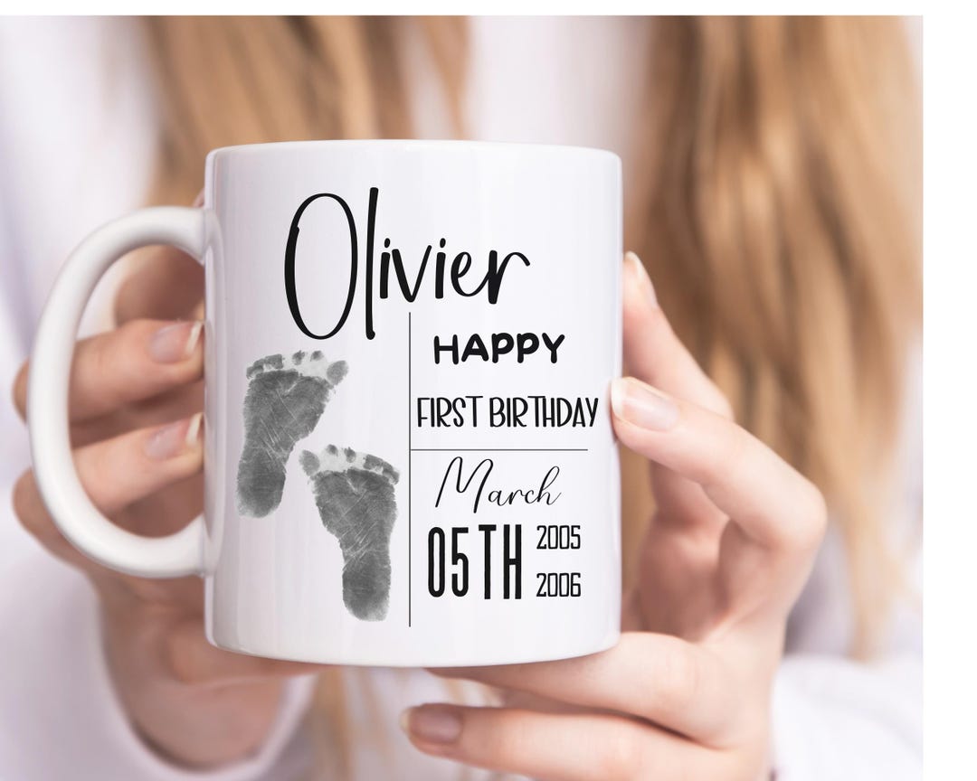 Personalized Baby Footprint Mug: New Parent Keepsake Gift - Etsy