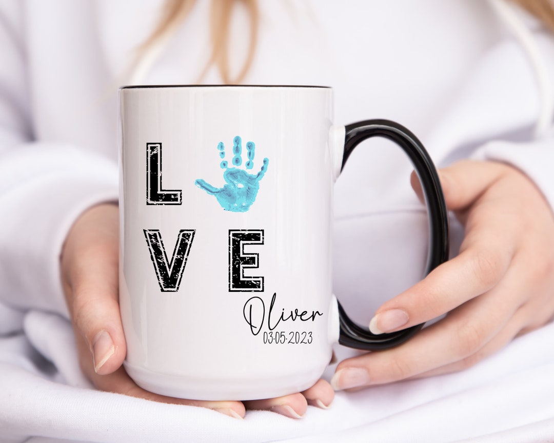 Personalized Baby Handprint Coffee Mug: New Parent Keepsake Gift - Etsy