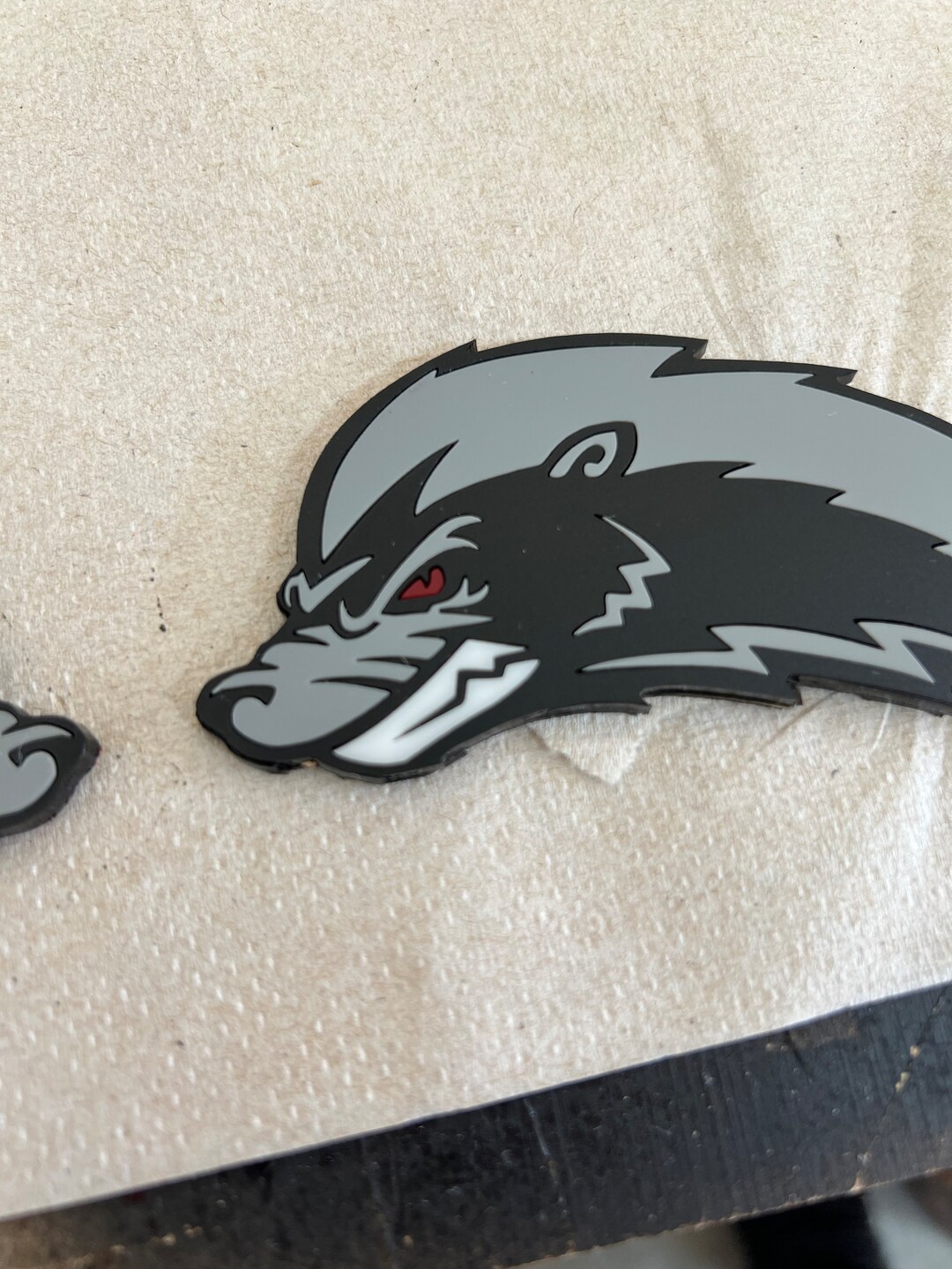 Set of 2 Multi-color Honey Badger Emblems Gray, Matte Black, White, and ...