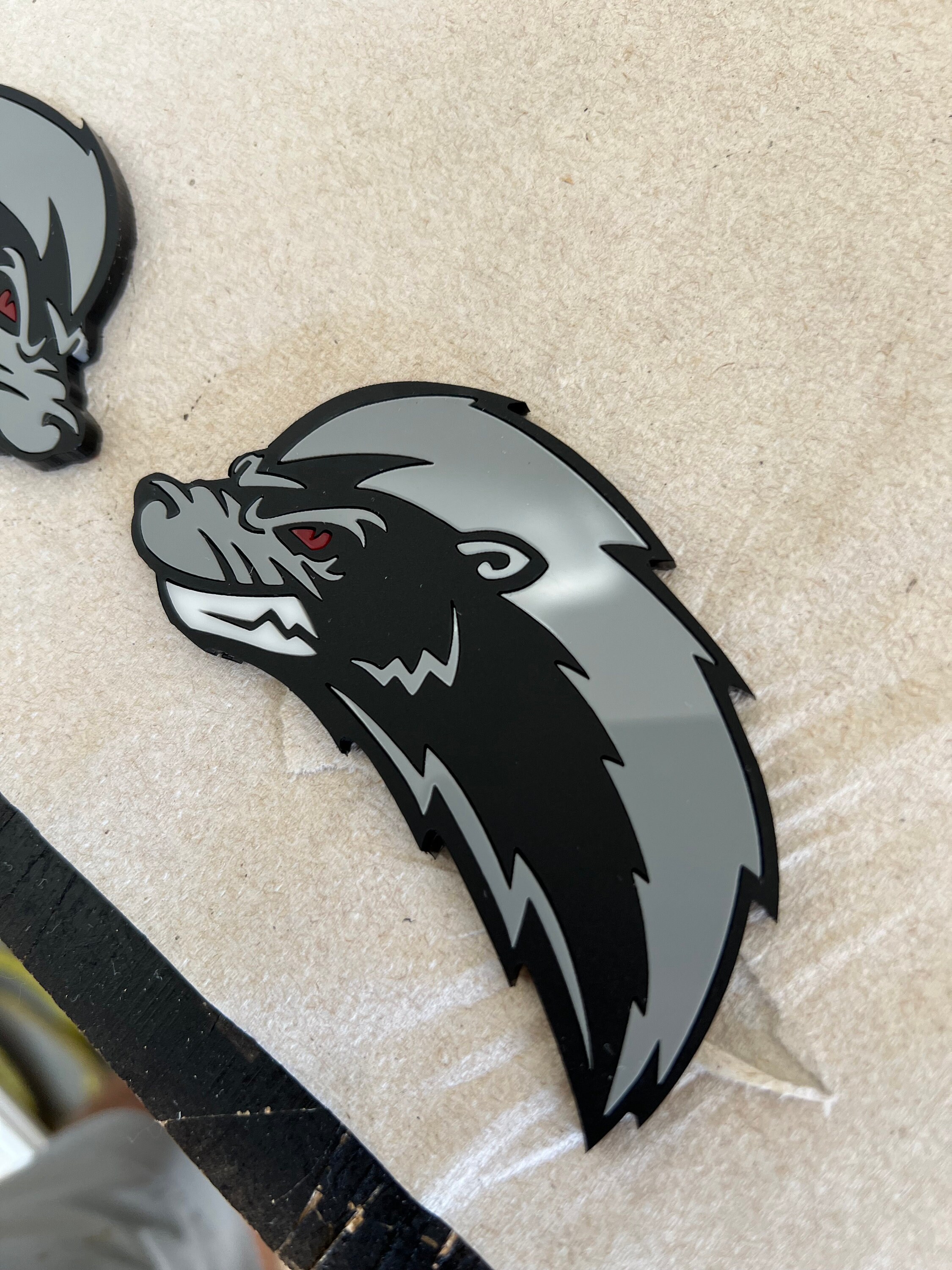 Set of 2 Multi-color Honey Badger Emblems Gray, Matte Black, White, and ...