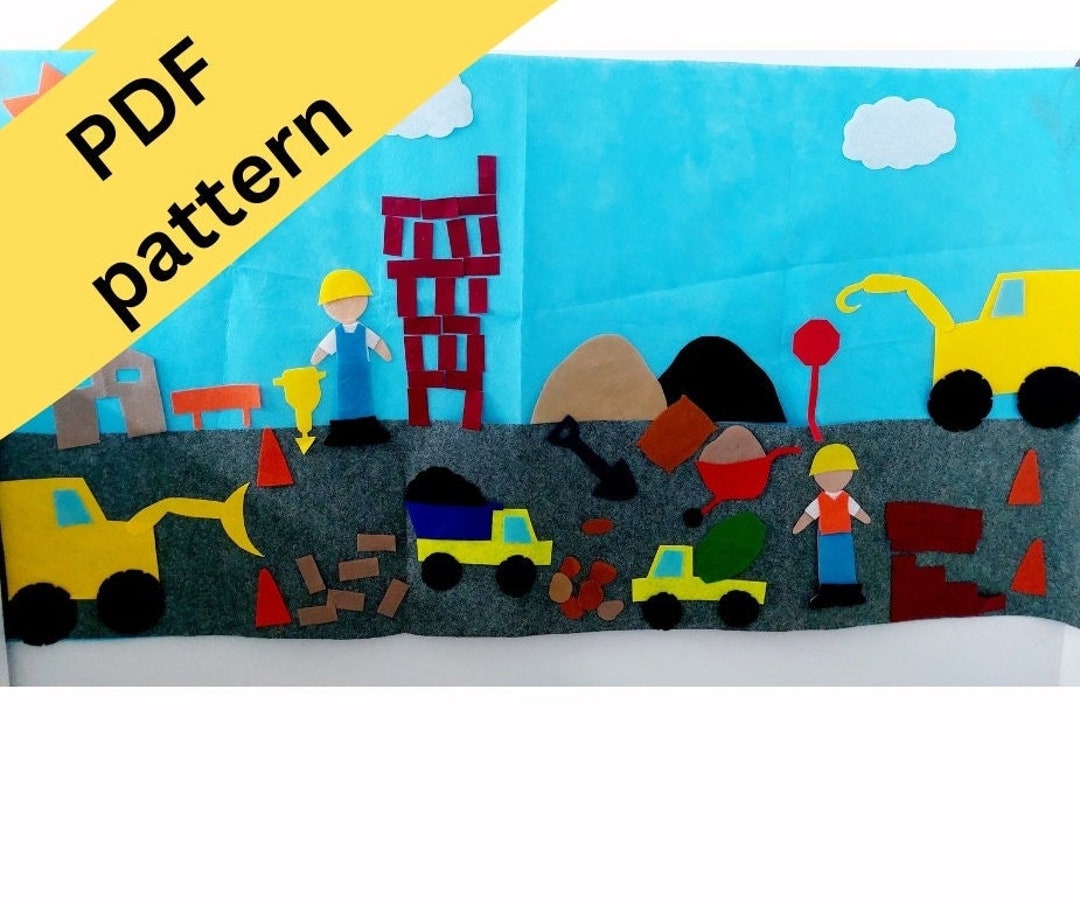 Construction Site Felt Board Printable Pattern, Instant Download, DIY ...