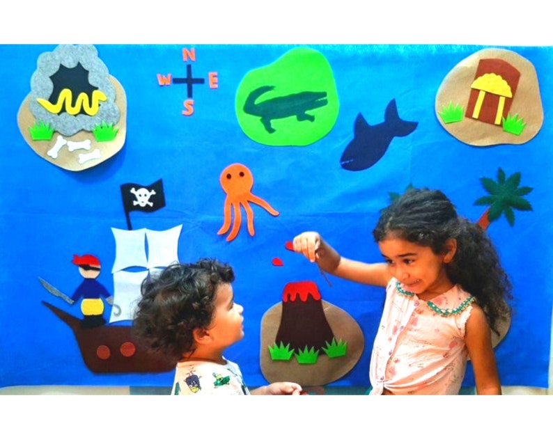 Pirates Adventure Felt Activity for Kids , Felt Story Board, Montessori ...