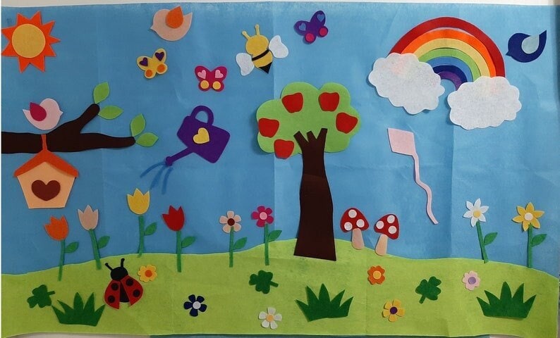 Spring Montessori Felt Activity for Kids / Graden Felt Activity /quiet ...