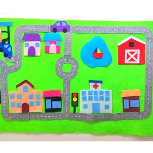 Car Track Kids Felt Activity Board Set for Kids // Build a City ...