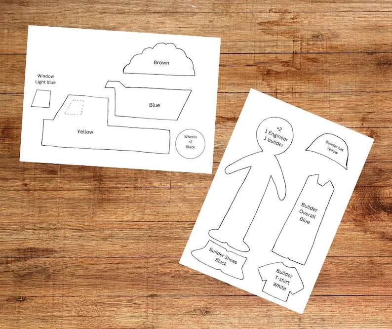 Construction Site Felt Board Printable Pattern, Instant Download, DIY ...