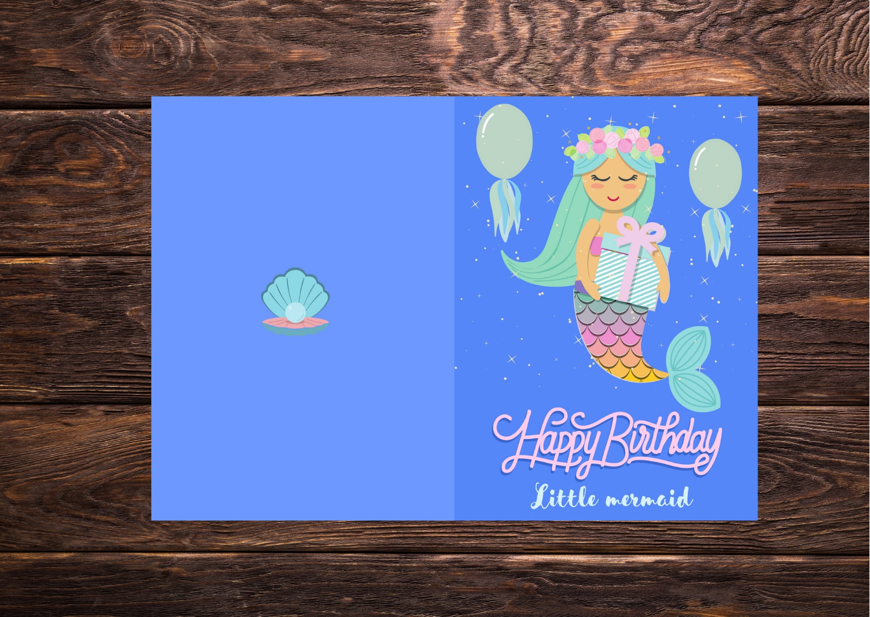 Mermaid Happy Birthday Printable Card // Gift for Kids // Instant ...