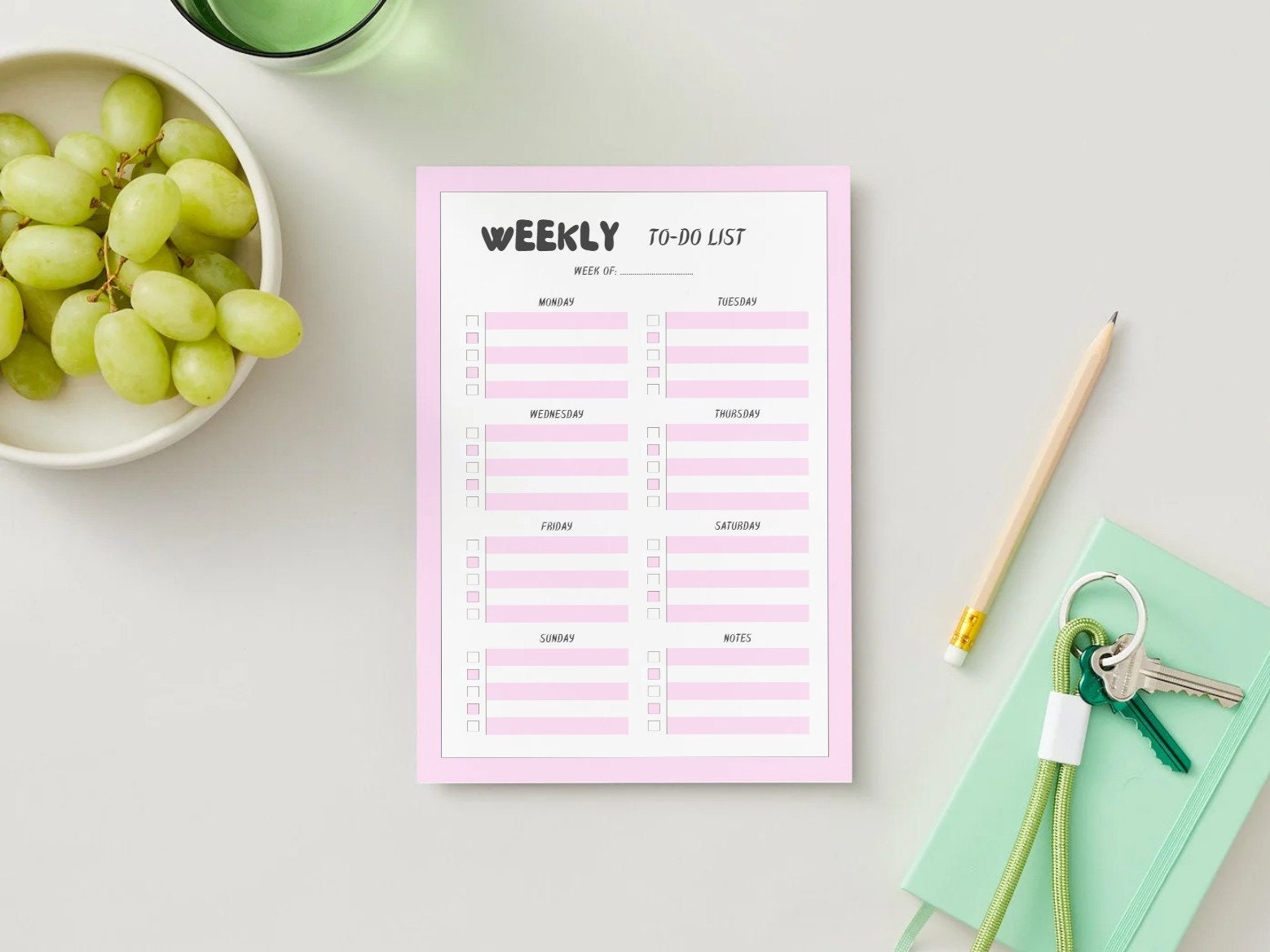 Pink Printable to Do List for Girls and Women / Daily Weekly Monthly ...