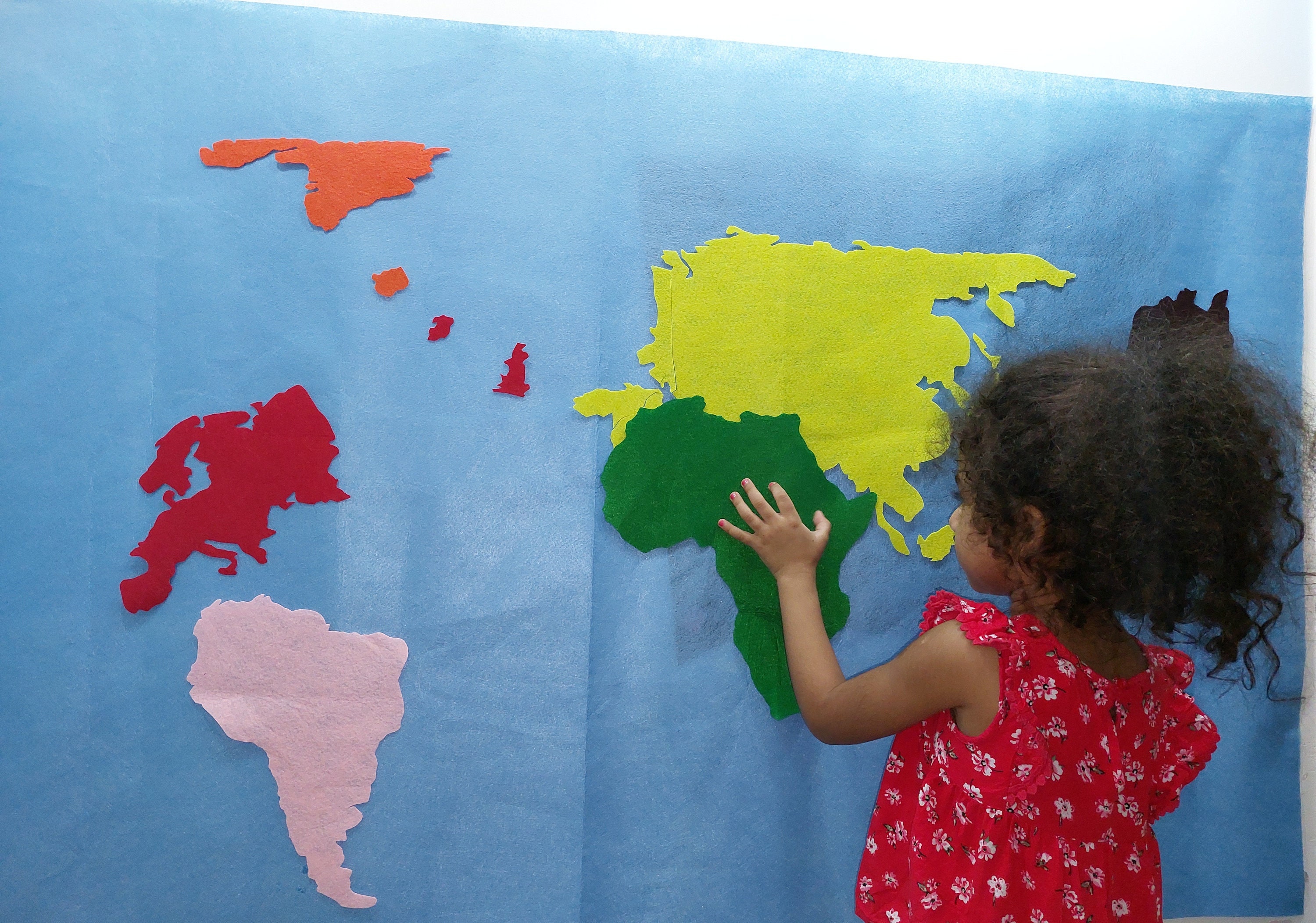 Montessori Felt World Map for Kids / Continents of the World / Felt ...