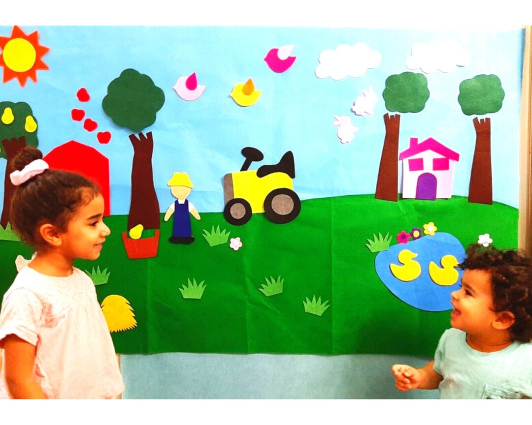 Farm Felt Activity for Kids / Felt Animals / Tractor /barn / Farm House ...