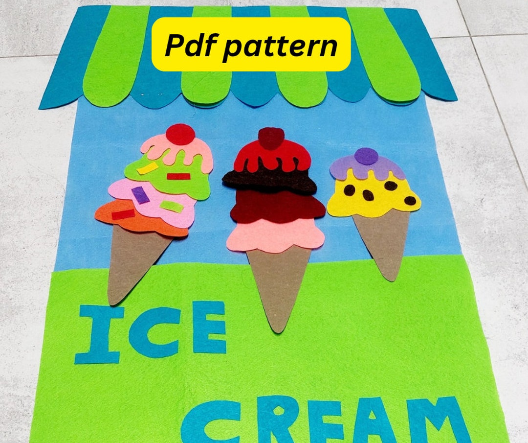 Ice Cream Felt Activity Pdf Pattern, Montessori Activity for Kids, at ...