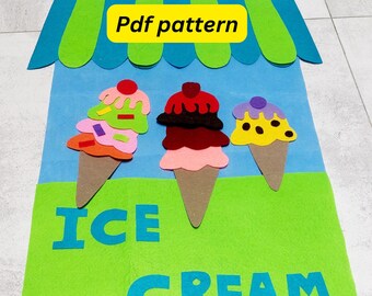 Ice Cream Felt Activity Pdf Pattern, Montessori Activity for Kids, at ...