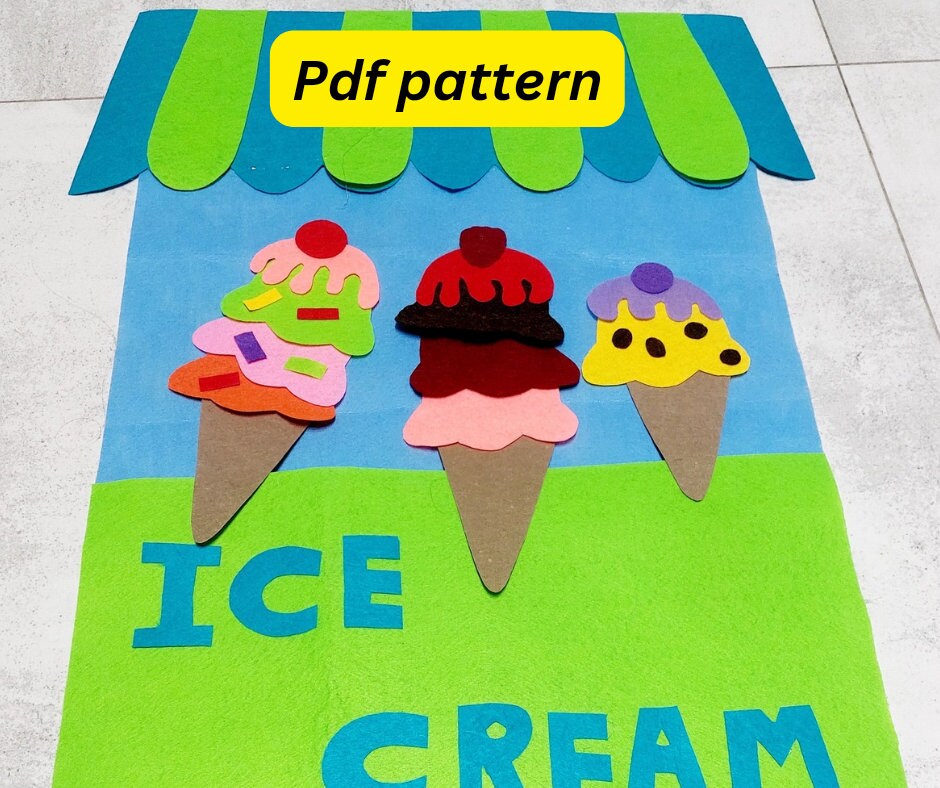 Ice Cream Felt Activity Pdf Pattern, Montessori Activity for Kids, at ...
