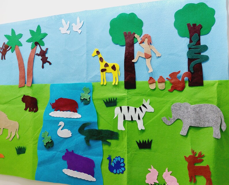 Jungle Animals Kids Felt Activity / Forest Animals / Zoo /montessori ...