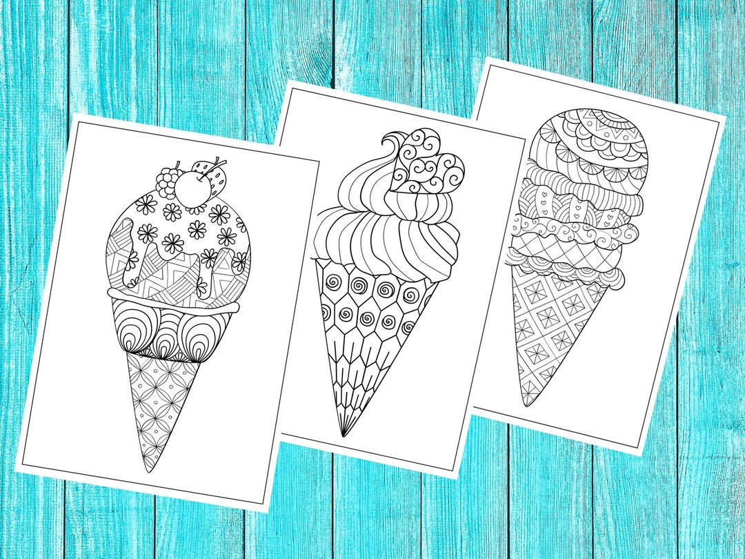 Mandala Food Printable Coloring Pages for Kids and Adults // Instant ...